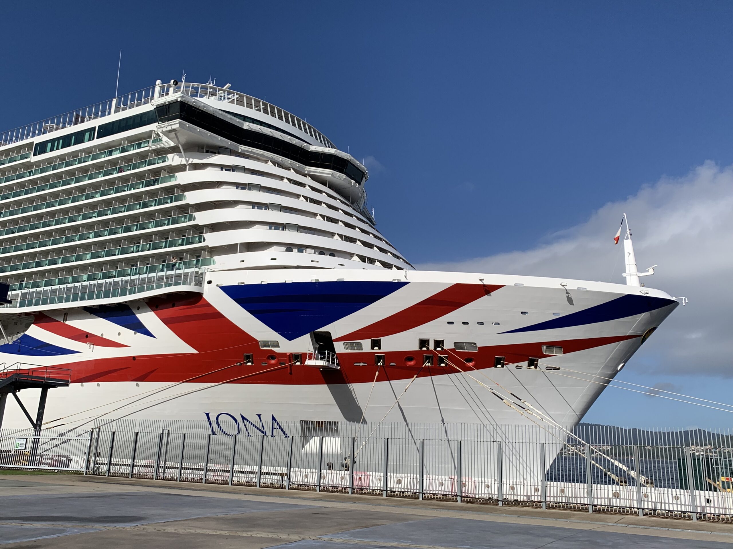 Iona Cruise Ship New Cruise Ship, Iona, Alongside. Port Of